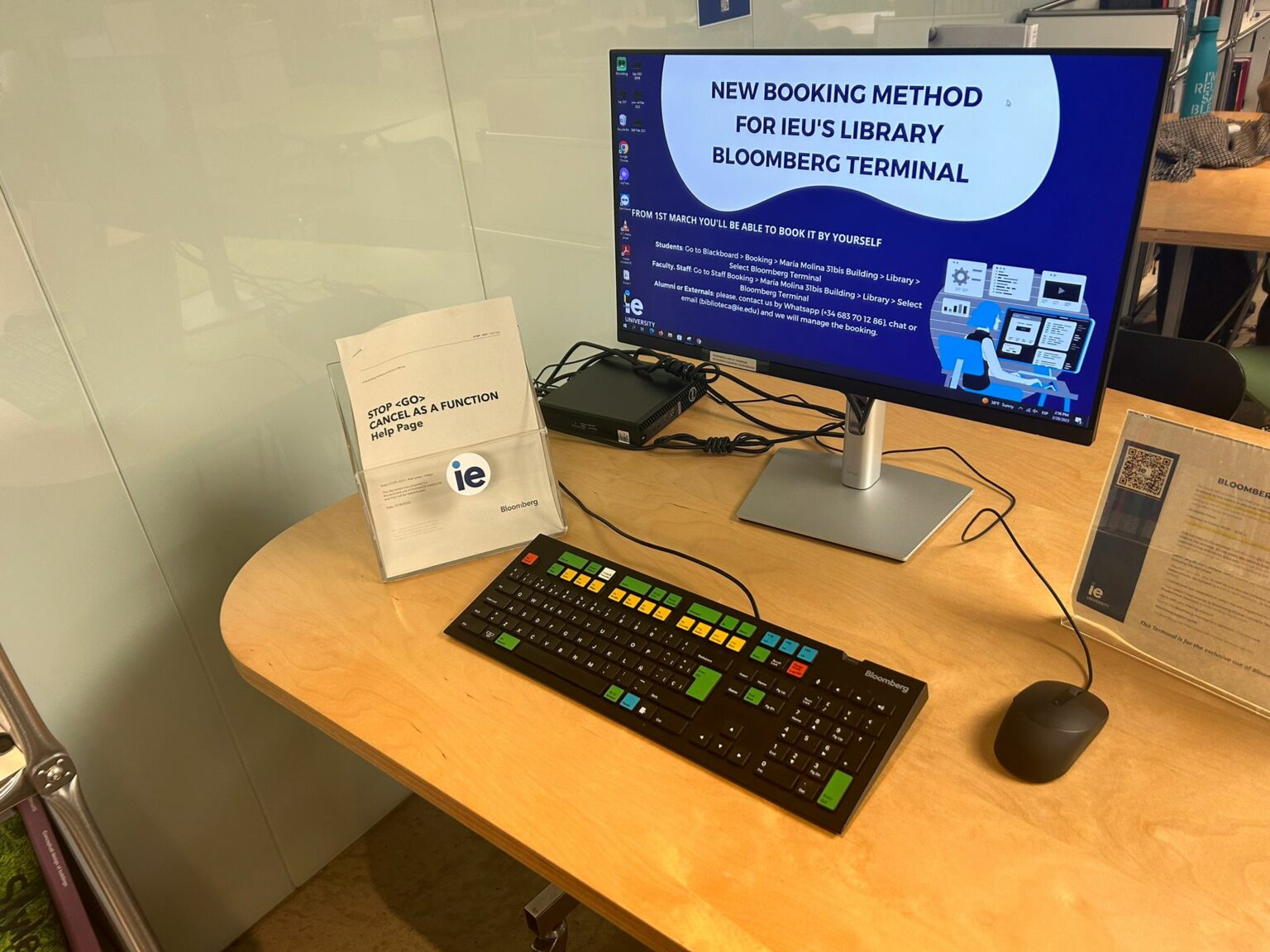 NEW BOOKING METHOD FOR IEU LIBRARY’S BLOOMBERG TERMINAL - IE UNIVERSITY ...