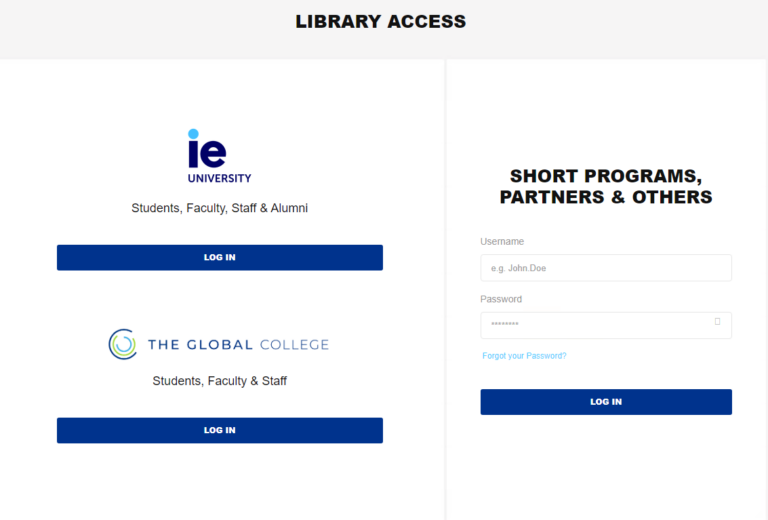 REMOTE ACCESS VIRTUAL LIBRARY - IE UNIVERSITY LIBRARY